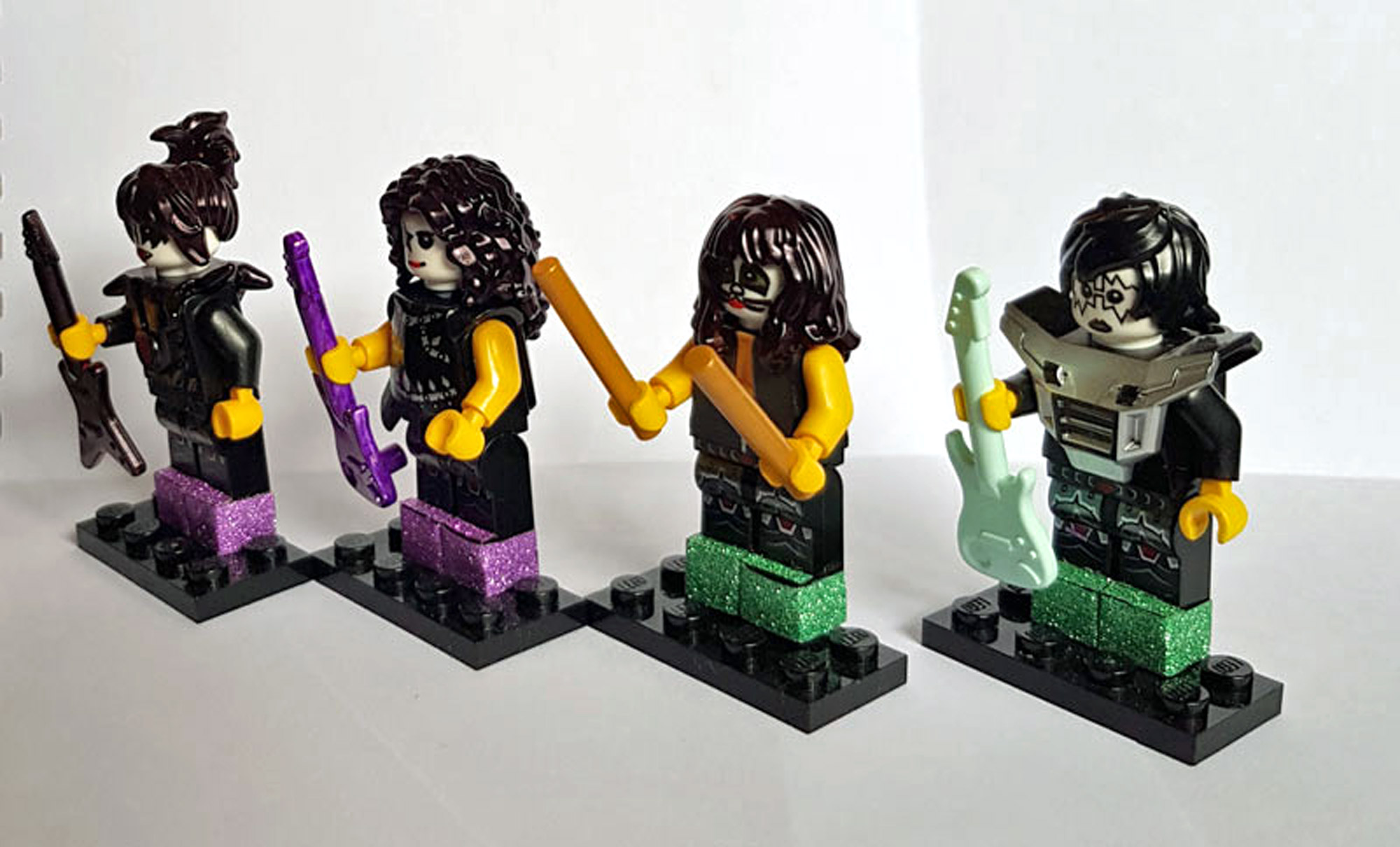 KISS Glam Rock Band 1980s Paul Stanley Gene Simmons Custom Band Set ...